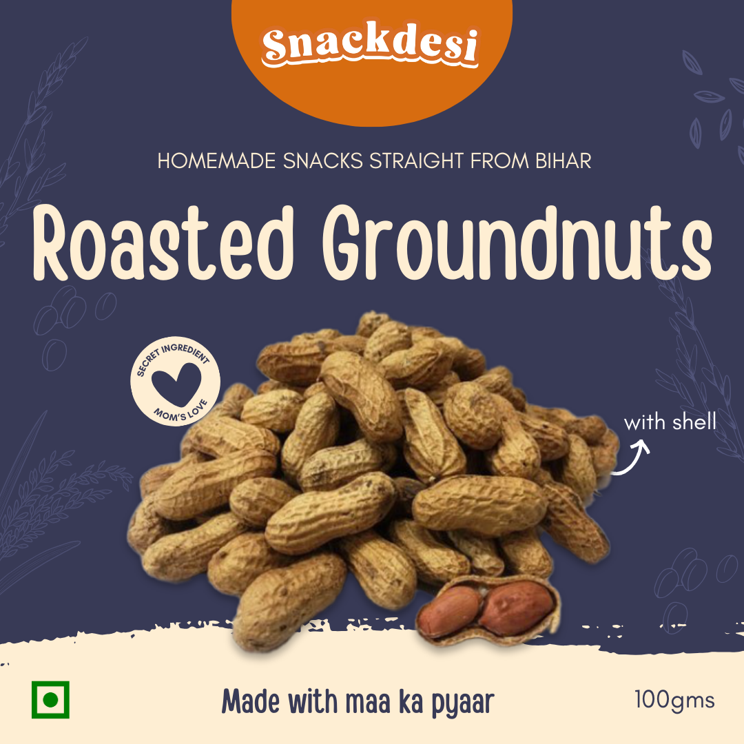 Snackdesi Roasted Groundnut – Roasted with Shell (Healthy Snack)
